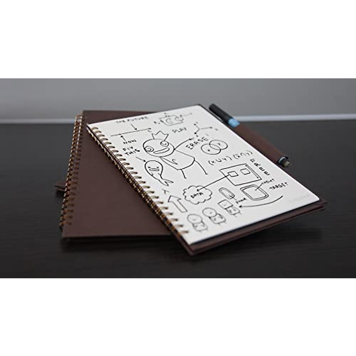 WIPEBOOK PRO Mini | Smart Reusable Notebook - Dry Erase Whiteboard Notebook - 20 Ruled Pages (5.8" x 8.25") with Ultra Fine Dry Erase Marker | Ideal for Note-Taking, Charts & Doodling | Mini