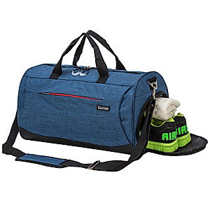 Kuston Sports Gym Bag with Shoes Compartment Travel Duffel Bag for Men and Women