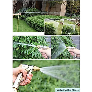 ESOW Garden Hose Nozzle, 100% Heavy Duty Metal Spray Gun with Full Brass Nozzle, 4 Watering Patterns Watering Nozzle- High Pressure Pistol Grip Sprayer for Watering Plants, Car Wash and Showering Dog