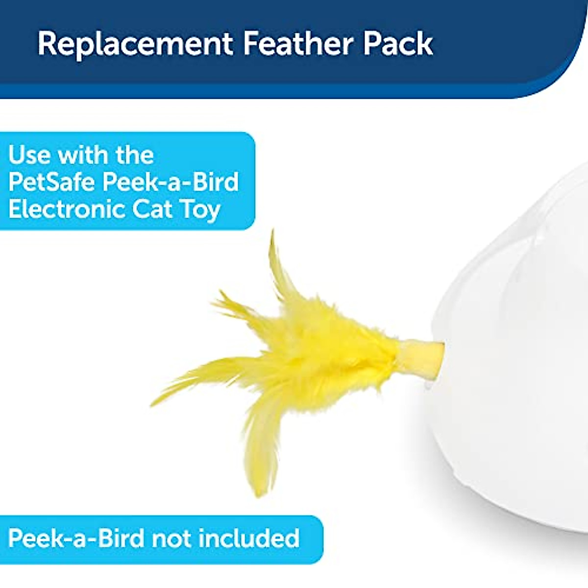 Peek-A-Bird Cat Toy Replacement Feathers – 2 Pack Refill Parts – Interactive Teaser Toy for Indoor Cats All Breed Sizes