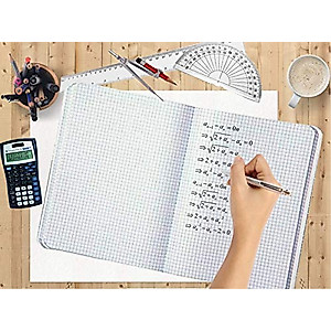 1InTheOffice Graph Composition Notebook, 9.75" x 7.5" Graph Paper Notebook, Black "2 Pack"