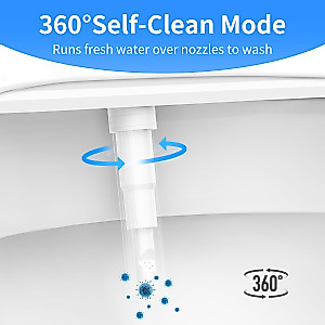Hot and Cold Bidet Attachment for Toilet, Ultra-Slim Bidet Attachment Warm Water, Non-Electric Adjustable Pressure Self Cleaning Sprayer Nozzle Control for Posterior, Feminine Wash, Easy to Install