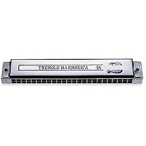 WAAZVXS 2 Timer Tremolo Harmonica 24 Holes Traditional Dual Notes Key C Harp Brass Reeds Musical Instruments
