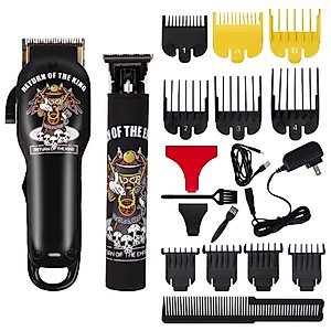 colorski Hair Clippers and Trimmer Kit for Men - Barber Clipper Hair Cutting Kit,Beard T Outliner Trimmers Haircut Grooming Kit with 10 Pcs Guide Combs(Black)…