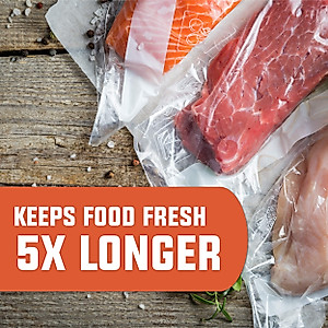 PrimalTek 8” x 12” Pre-Cut Vacuum Bags – 100 Quart Bags for Food Preservation – BPA-Free Vacuum Sealer Bags, Microwave, Freezer and Boil Safe, Compatible with any Vacuum Sealer Machine