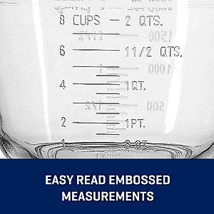 Anchor Hocking Batter Bowl, 2 Quart Glass Mixing Bowl with Red Lid