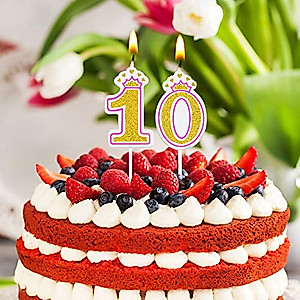 10th Birthday Candle Girl Boy Number 10 Candle 10th Candles Cake Numeral Candles Birthday Cake Topper Cake Candles for Birthday Wedding Anniversary Party Celebration Supplies (10th)