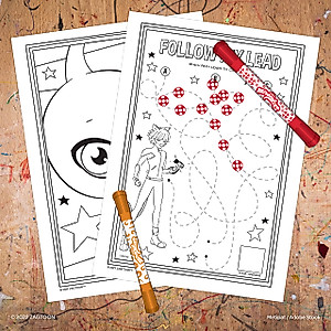 Bendon Miraculous: Tales of Ladybug and Cat Noir 48 Page Coloring Book with Stamper Markers 52562