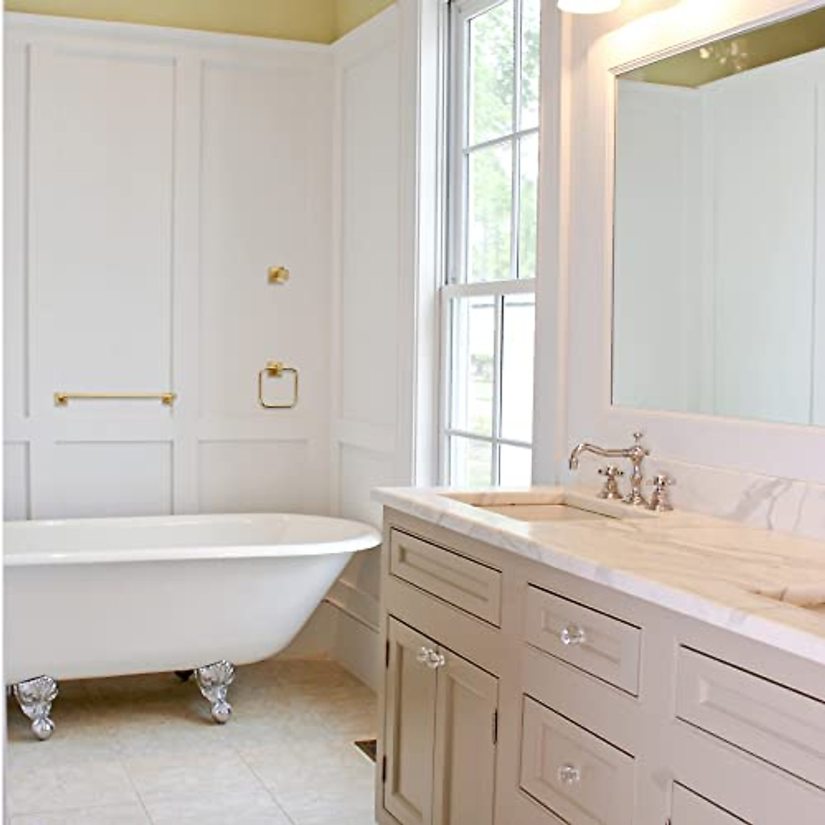 Globe Electric 65562 4-Piece Bath Hardware Accessory Kit, Matte Brass, Towel Bar, Towel Ring, Robe Hook, Toilet Paper Holder, Beauty Room Accessories, Home Improvement, Industrial Bathroom Décor