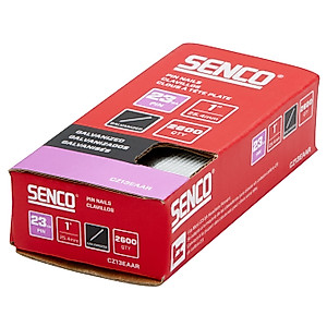 SENCO CZ13EAAR 1" 23 Gauge Pin Nails, Galvanized Finish 2,600 Count Pack