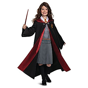 Harry Potter Hermione Granger Deluxe Girls Costume, Black & Red, Kids Size Medium (7-8)