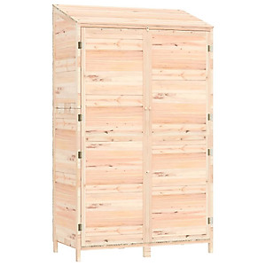 loibinfen Wooden Garden Storage Shed, Solid Wood Fir Outdoor Storage Cabinet, Garden Wood Tool Shed, Outside Wooden Shed Organizer for Yard, Patio, Deck and Porch, 40.2"x20.5"x68.7"
