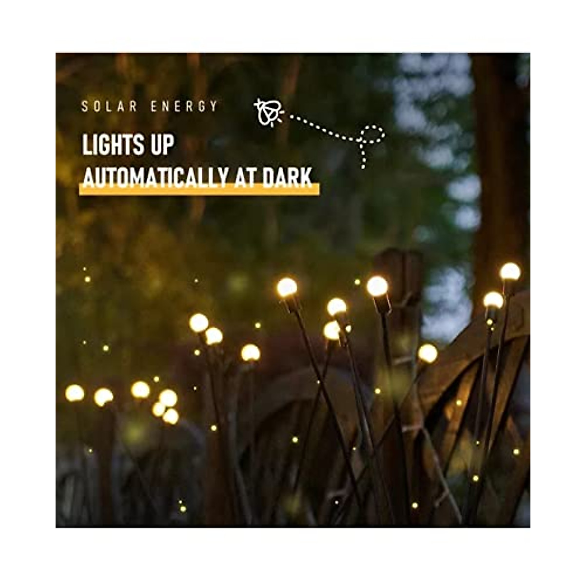 Solar Garden Lights, Starburst Swaying Light, Solar Firefly Lights Outdoor Waterproof, Solar Garden Decorative Lights Yard Patio Pathway Decoration, Warm White, 6LED