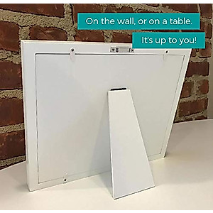 Baby Handprint & Footprint Keepsake Photo Frame Kit - Personalize it w/Bonus Stencil! Non-Toxic Clay, Wall/Table Wood Picture Frame. Perfect Registry, Baby Shower, New Mom, Birthday & Newborn Gift!