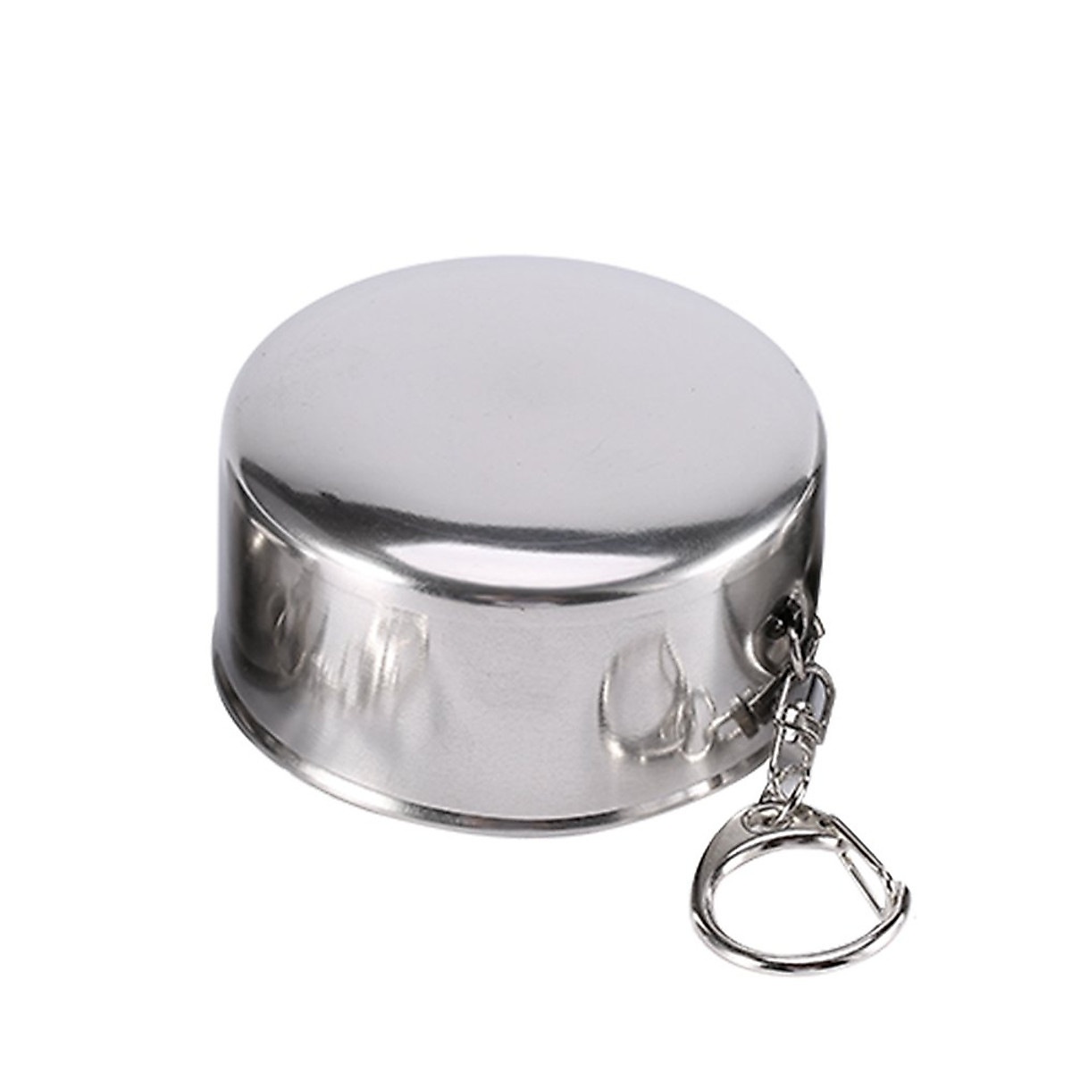 Travel Folding Cup S/M/L Stainless Steel Cup Camp Keychain Design Retractable Telescopic Collapsible Cup(L)