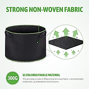 Delxo 10 Gallon Grow Bags 10 Pack for Planting, Fabric Pots Plants Growing Bags with Handles Heavy Duty Aeration Thickened Nonwoven
