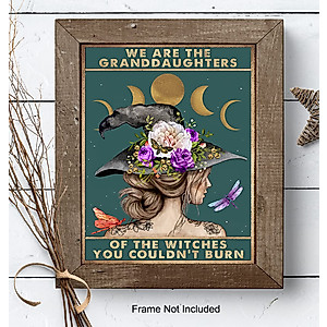 Witch Decor - We Are The Granddaughters of the Witches- Hippie Room Decor- Bohemian Boho Wall Decor- Goth Gothic Wall Decor- Pagan Gifts - Witchcraft Wiccan Wicca Wall Art Women - Hippy Witchy Poster
