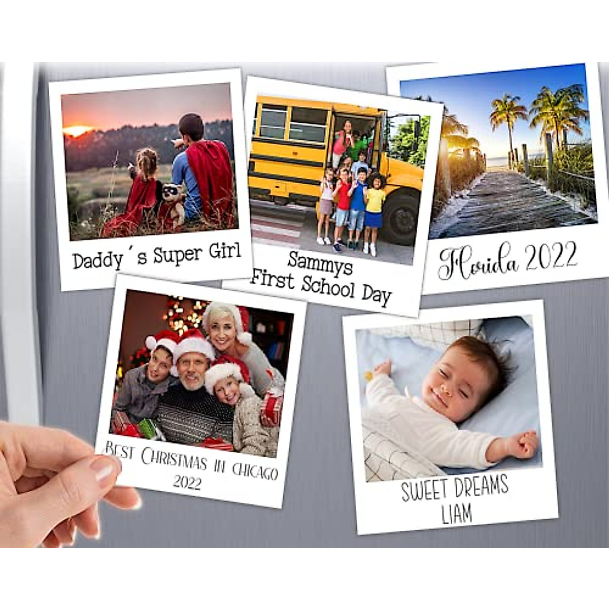 4 pcs Personalized Magnets - Customized Photos Decoration - Fridge Locker Office Home - Custom Magnetic Gifts | Save Your Best Pictures