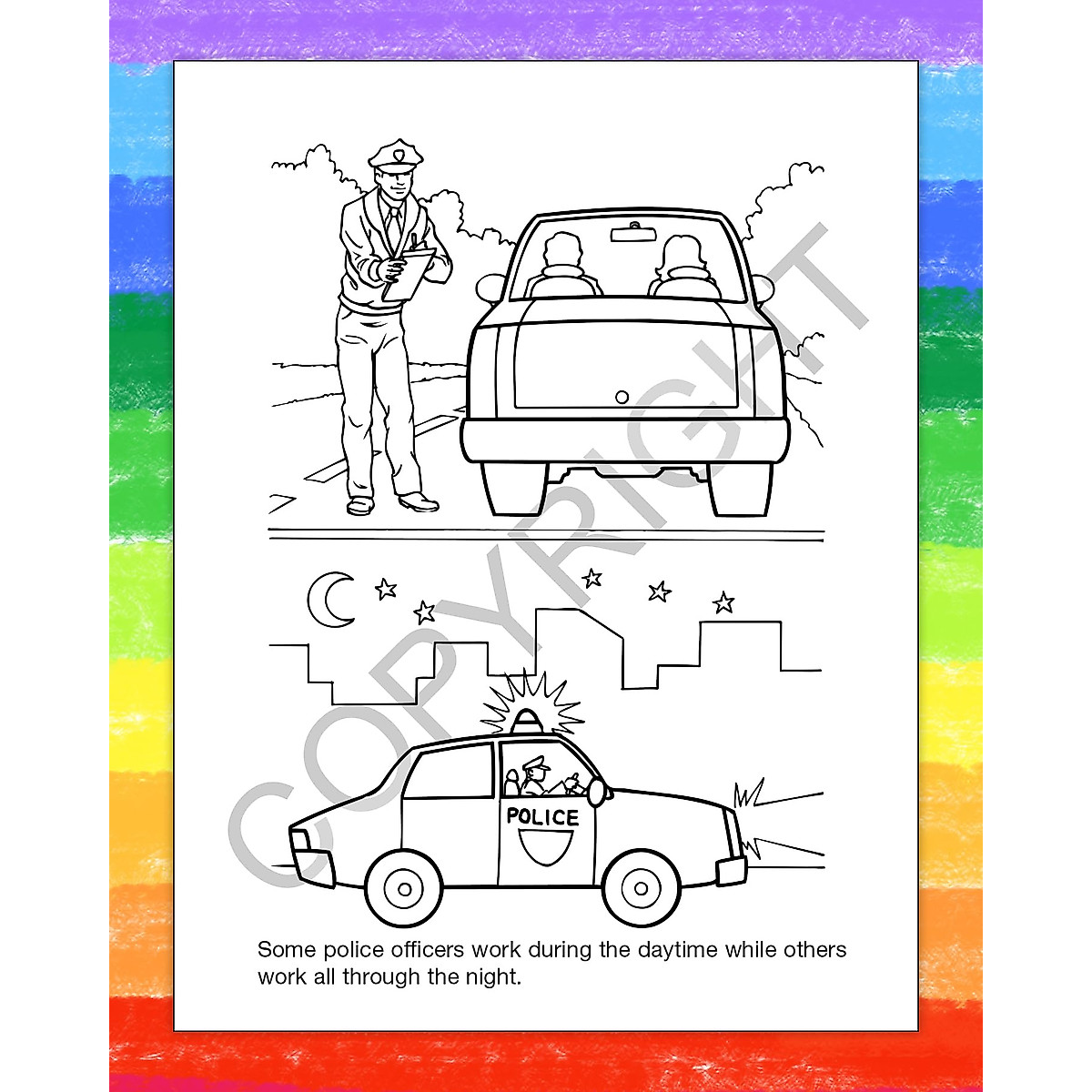 ZOCO - Police & Law Enforcement Educational Coloring Books (25 Bulk Pack, Without Crayons) - Bulk Giveaways for Kids