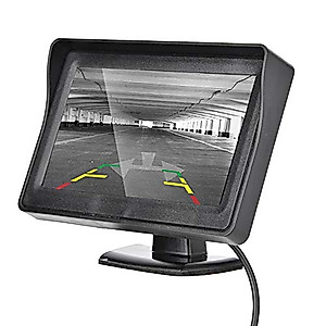 Car Rear View Monitor, 4.3 inch Car External Display, 640*480 Resolution, Av1/2 Video Interface, Easy to Install