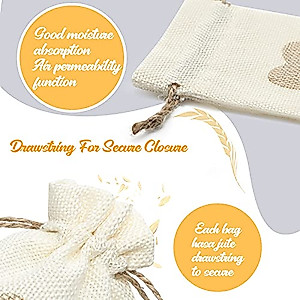 60 Pieces 4 x 5.5 Inch Burlap Gift Bags With Drawstring Burlap Heart Pouches Drawstring Burlap Heart Bags Natural Rustic Mini Burlap Pouch for Storage Wedding Party Birthday Christmas Jewelry