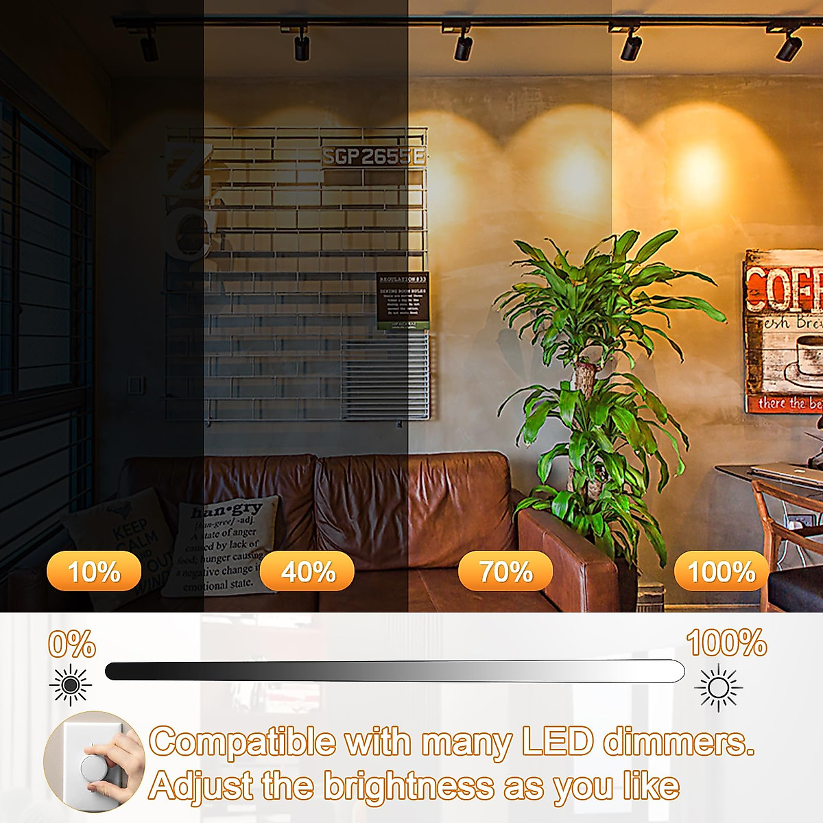 Gaormii GU10 LED Bulb Dimmable, 50W Halogen Equivalent, 3000K Warm White, 5W 500LM MR16 GU10 Spotlight for Track Accent Recessed Ceiling Lighting, Kitchen Range Hood, 6 Pack