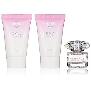 Versace Versace Bright Crystal By Versace for Women - 3 Pc Gift Set 5ml Edt Splash, 2x25ml Shower Gel, Body, 3count