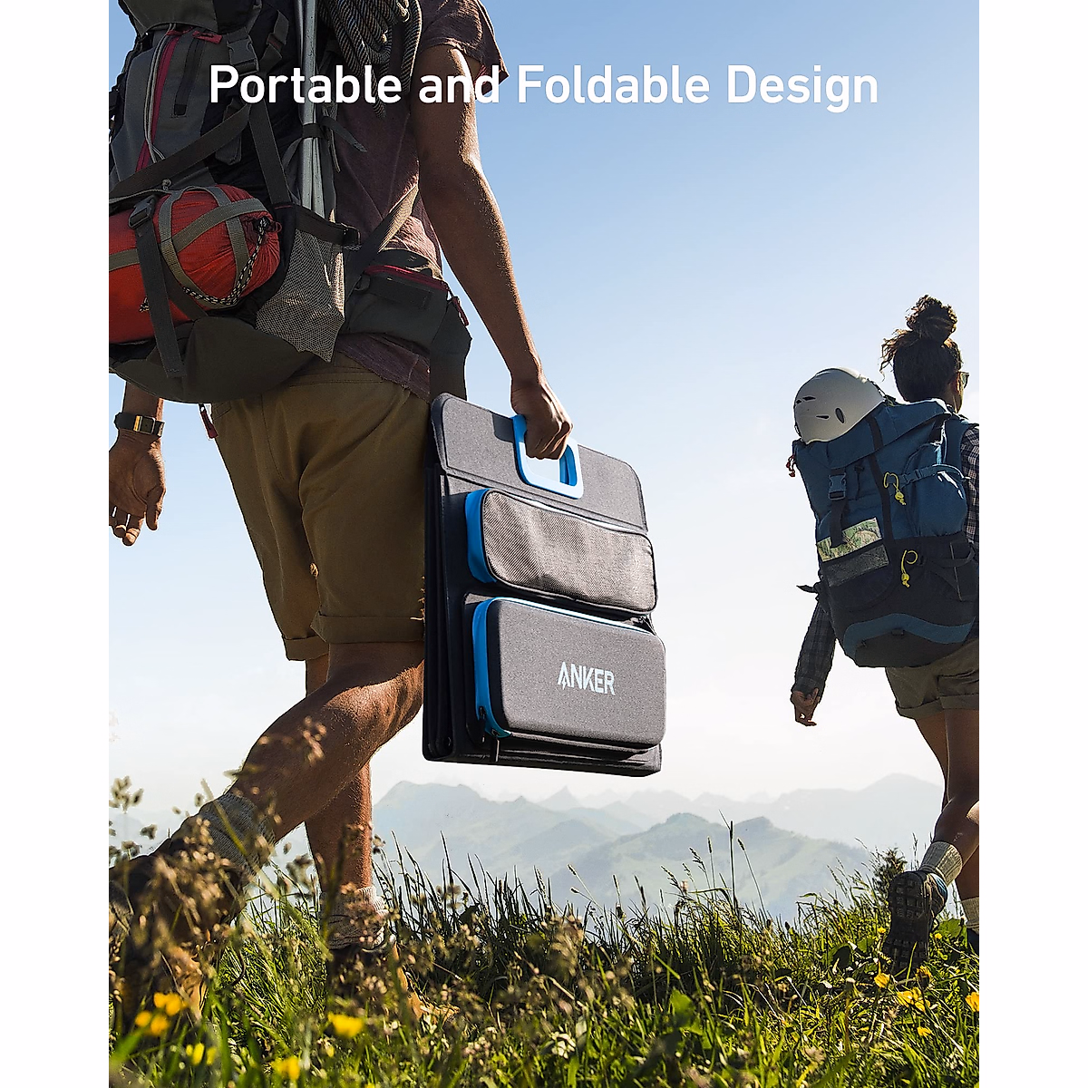 Anker 625 Solar Panel with Adjustable Kickstand, 100W Portable Solar Generator, Compatible with Powerhouse 256Wh, 512Wh, and 1229Wh (Sold Separately), for Camping, Hiking, Blackouts (Renewed)