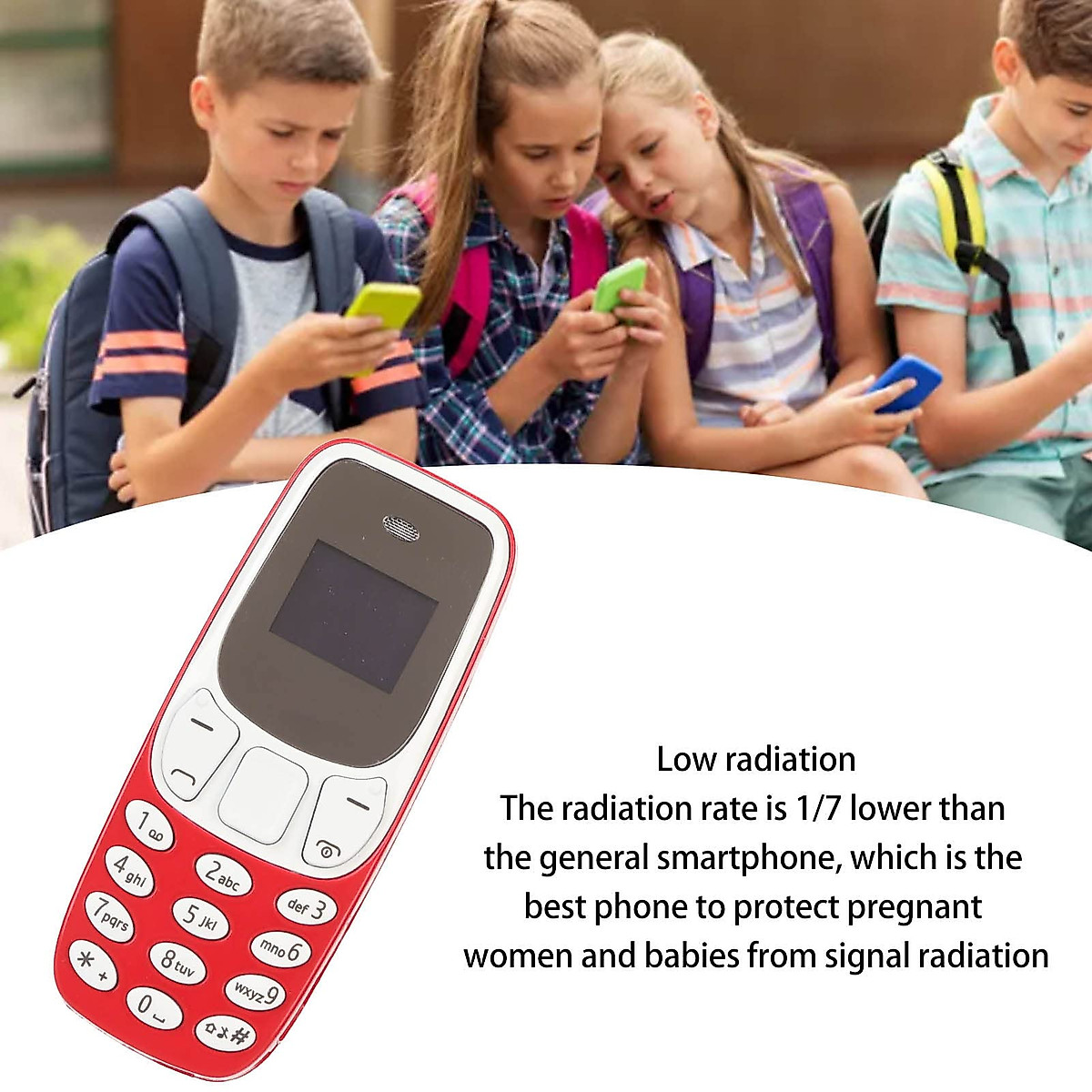 Zopsc BM10 Worlds Smallest Mobile Phone Unlocked, GSM 2 in 1 Mini Mobile Phone with Hands Bluetooth Dialler Dual SIM Card GSM. (Red)