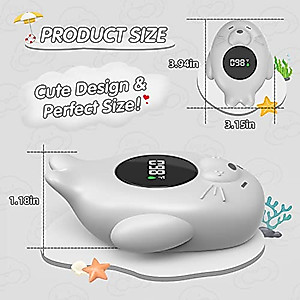 Baby Bath Thermometer Safety, Auto ON/Off Waterproof Bathtub Thermometer with Temperature Warning, Rubber Sea Otter Pool Floating Toy for Infant Toddler Bathing