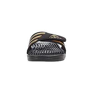 adidas Unisex Adissage Slides Sandal, Black/Gold Metallic/Black, 11 US Men