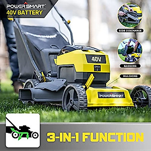 PowerSmart 40V MAX 17-Inch Cordless Lawn Mower & String Trimmer Combo Kit, 4.0Ah Battery and Charger Included (PS76404C)