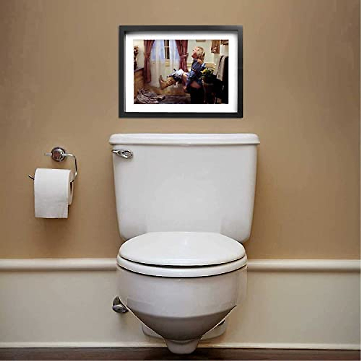 Dumb Movie Wall Art The Toilet Poster Funny Dumber Bathroom Art Frame 12"X16" (Movie 1, 12 in x 16 in)