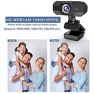 FIFINE HD Webcam 1080P, PC Web Camera for Computer Laptop Desktop, Plug & Play USB Streaming Webcam with Microphone for Video Calling Conferencing Recording Online Class-K432