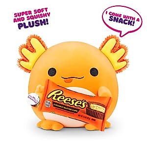 Snackles (Reese's Pieces) Axolotl Super Sized 14 inch Plush by ZURU, Ultra Soft Plush, Collectible Plush with Real Licensed Brands, Stuffed Animal