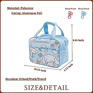 Anime Lunch Box Bag Cartoon Lunch Holder Layer Insulated Lunch Cooler Bag for Women Mens Boy Girl Work School Picnic (LB Cin)
