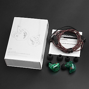 KZ Headphone HiFi Earbuds KZ ZSR Earphone with 2 Balanced Armature and 1 Dynamic Driver, Wired in Ear Earphone IEM with 0.75mm 2 Pin Removable Cable (White with Mic)…