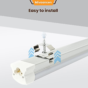 LED Shop Light,20W 2500LM 6000K,4FT Integrated Single Fixture,T8 Light Tube with Milk White Cover,Daylight White, Hight Output, LED Shop Lights for Garage Warehouse Workshop (Pack of 4)