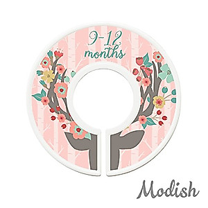 Modish Labels Baby Clothes Size Dividers, Baby Closet Organizers, Size Dividers, Baby Closet Organizers, Closet Dividers, Clothes Organizer, Nursery, Girl, Woodland, Deer, Boho, Flowers, Tan (Baby)