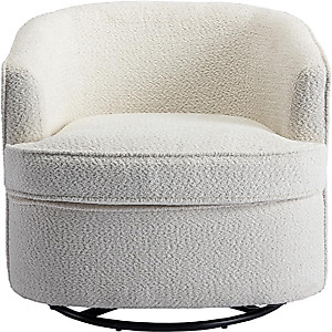 Swivel Barrel Chair, Comfy Round Accent Sofa Chair for Living Room, 360 Degree Swivel Barrel Club Chair, Leisure Arm Chair for Living Room Bedroom Office Waiting Rooms (Color : Beige)