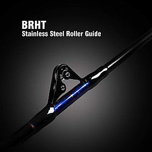 Fiblink 1-Piece Saltwater Offshore Trolling Rod Conventional Boat Rod Carbon Fishing Pole(6 Feet, 30-50 lb/50-80 lb/80-120 lb) (80-120 Pound)