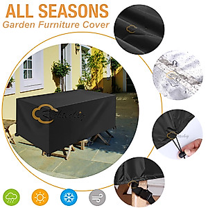Patio Furniture Covers Waterproof, Rectangular Patio Table Chair Sofa Set Cover, General Purpose Outdoor Furniture Cover-Black|| 120x60x90cm/47x24x35in