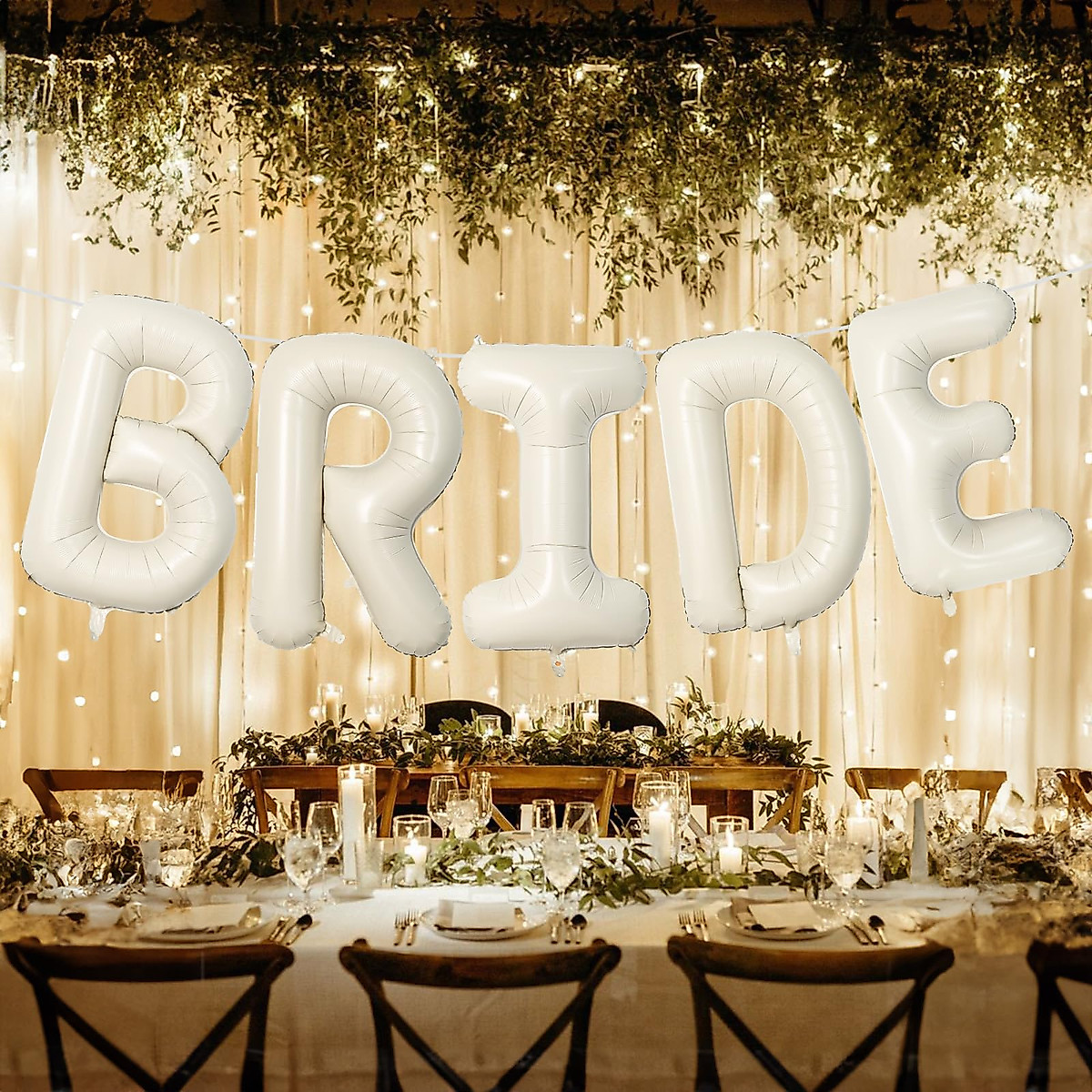 40 Inch Beige BRIDE Balloons Bachelorette for Bridal Shower, Large Cream White Sand Bride Mylar Foil Balloon Letter, Ivory Alphabet Balloon Banner for Wedding Engagement Bride To Be Party Decorations