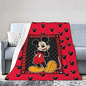 Cartoon Mouse Blanket Ultra Soft Warm Throw Blanket Suitable for Adults and Children to Use 50"X40" Fade Resistant Kawaii Cartoon Character Fuzzy Bedding for Traveling Camping Couch Sofa Gifts A- 19