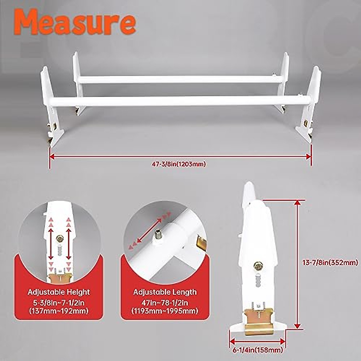 ECOTRIC Adjustable Van Roof Ladder Rack 500LBS 2 Bars for Chevy Dodge Ford GMC Express 77''