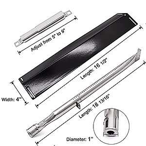 Adviace Replacement Parts for Charbroil 463211514 463211513 463211512 463211516 463211511 Classic 4 Burner Grills, 3 PCS Carry Over Tubes Carryover Tubes, 4 PCS Heat Tents Heat Shields, 4 Burners