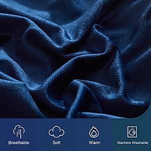 HYBD Soft Velvet Duvet Cover King Size - Breathable & Lightweight Duvet Cover Set 3 Pieces, 1 Duvet Cover 104x90 inches & 2 Pillow Shams, Royal Blue