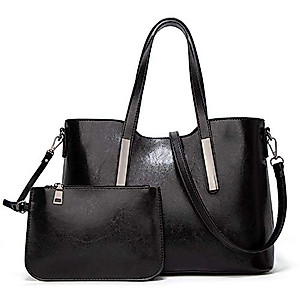 Women Handbag Satchel Purses and Handbags for Women Shoulder Tote Bags Wallets (Black)