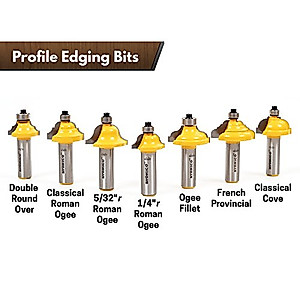 YONICO 70 Piece Set Router Bits 1/2 Shank- Tungsten Carbide Router Bit Set | Professional Wood Router Bits 17702