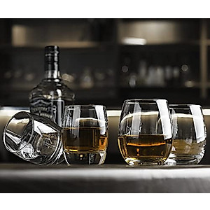 LUXU Premium Whiskey Rock Tasting Glasses (Set of 4),7 oz Lowball Bar Glasses,Old Fashioned Whisky Tumblers for Drinking Bourbon, Scotch Whisky,Cocktail,Cognac,Rum Vodka Liquor,Great Gifts for Women
